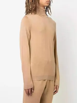 BOSS Roll-neck Wool Jumper - Brown