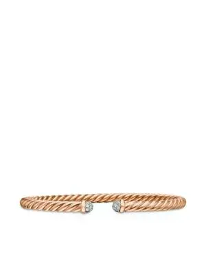 David Yurman 18kt Rose Gold Cablespira Diamond Bracelet