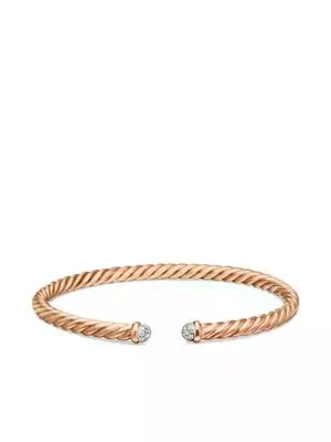 David Yurman 18kt Rose Gold Cablespira Diamond Bracelet