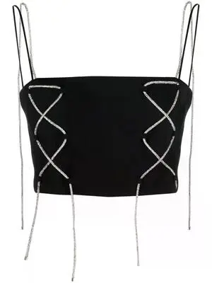 Giuseppe Di Morabito Rhinestone-strap Cropped Top - Black