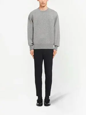 Prada Logo-appliqué Cashmere Sweatshirt