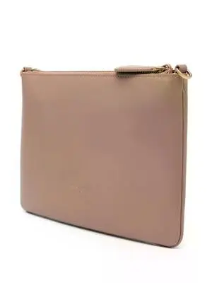 Pinko Love Birds Diamond Cut Plaque Leather Crossbody Bag - Neutrals