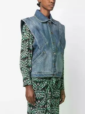 Ba&sh Button-up Denim Vest