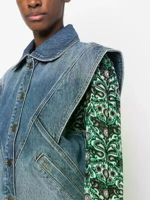 Ba&sh Button-up Denim Vest