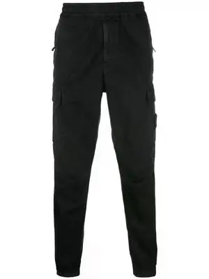 Stone Island Tapered-leg Cargo Trousers - Black