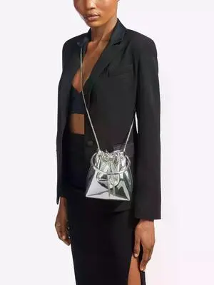 JIMMY CHOO Bon Bon Metallic Bucket Bag - Silver