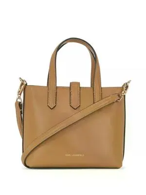 Karl Lagerfeld Mini Leather Tote Bag - Brown