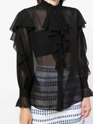 Shiatzy Chen See-through Silk Shirt