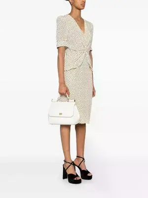 Dolce & Gabbana Dauphine Calfskin Sicily Tote Bag - White