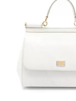 Dolce & Gabbana Dauphine Calfskin Sicily Tote Bag - White