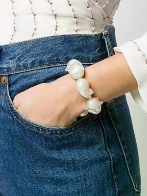 MONIES Pearl And Leather Bracelet