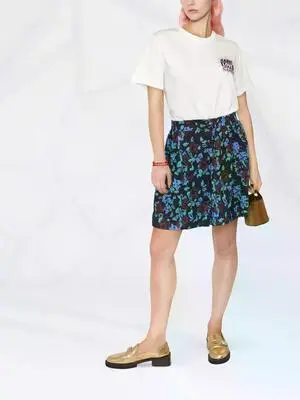 GANNI Floral-print Buttoned Skirt
