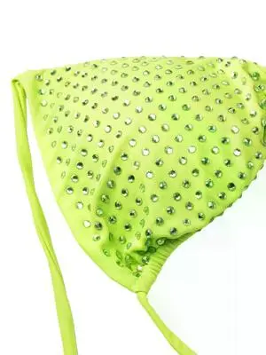 SELF-PORTRAIT Crystal Embellished Triangle Strappy Bikini Top
