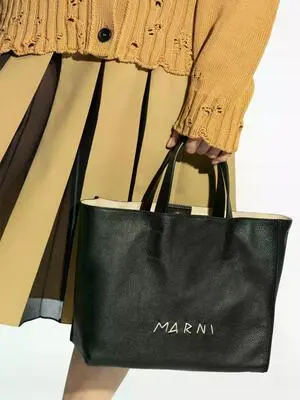 Marni Logo-print Leather Tote Bag