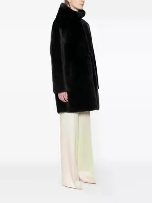 ARMA Shearling Coat With Hood - Black