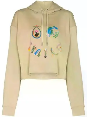 Opening Ceremony Smile-print Cropped Hoodie - Green