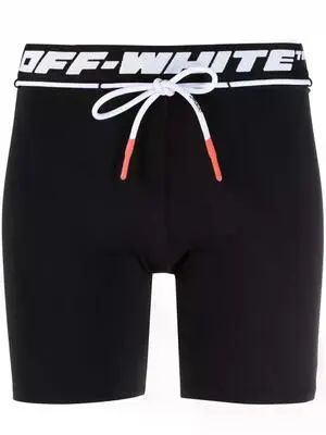 Off-White Logo Waistband Running Shorts - Black