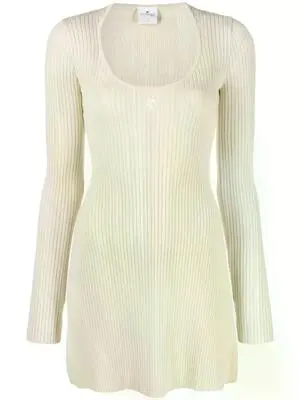 COURREGES Logo-embroidered Rib Knit Dress