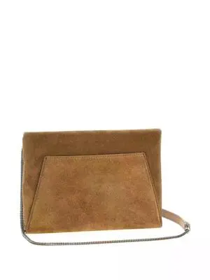 Brunello Cucinelli Monili-embellished Suede Clutch Bag - Brown