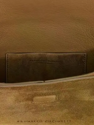 Brunello Cucinelli Monili-embellished Suede Clutch Bag - Brown