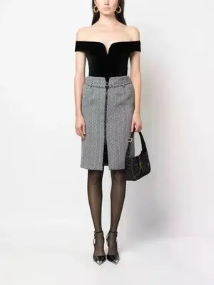 TOM FORD Chevron-pattern Midi Pencil Skirt