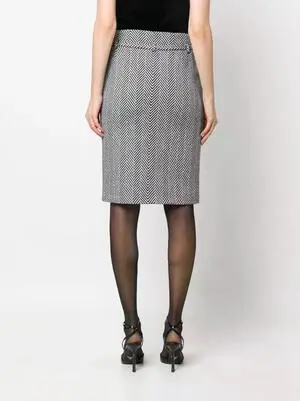 TOM FORD Chevron-pattern Midi Pencil Skirt