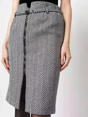 TOM FORD Chevron-pattern Midi Pencil Skirt