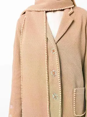 IZAAK AZANEI Pearl-fringe Single-breasted Jacket