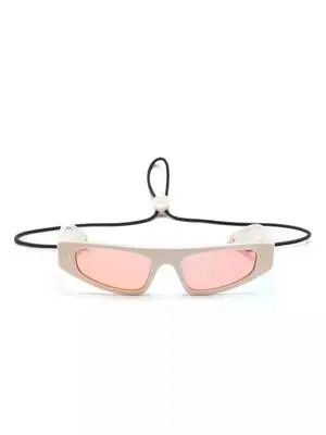 Gucci Narrow Shield-frame Sunglasses - White