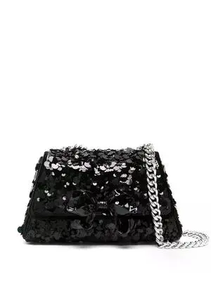 SELF-PORTRAIT Mini Bow Sequin-embellished Bag