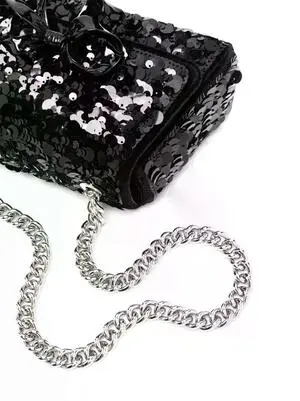 SELF-PORTRAIT Mini Bow Sequin-embellished Bag