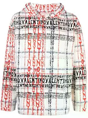 Valentino Garavani Logo-print Cotton-blend Hoodie - White