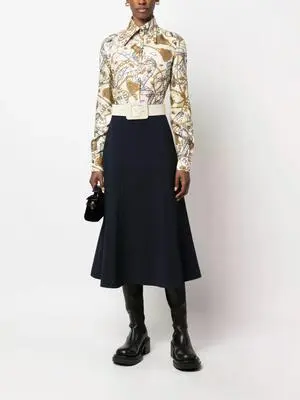Moschino Bridle-print Silk Shirt