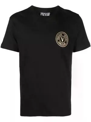 Versace Logo-print Short-sleeved T-shirt - Black