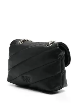 Pinko Love Classic Puff Shoulder Bag In Nappa Leather With Diamond Cut Buckle - Black