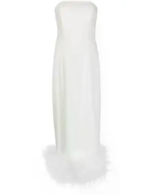 16Arlington Minelli Feather-trim Midi Dress