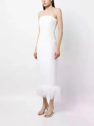 16Arlington Minelli Feather-trim Midi Dress