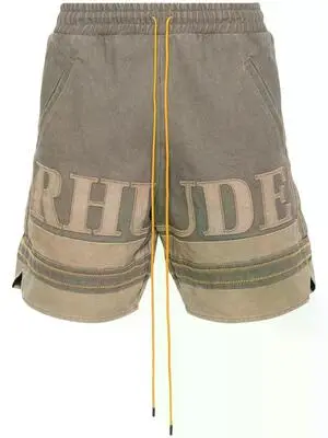 Rhude Logo-appliqué Cotton Shorts