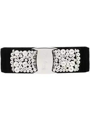 FERRAGAMO Vara Crystal-embellished Hair Pin - Black