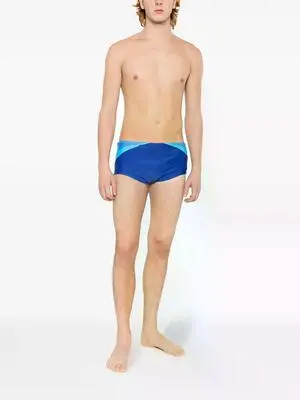 AMIR SLAMA Logo-appliqué Striped Swim Shorts