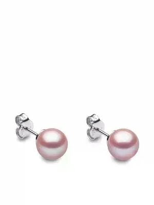 Yoko London 18kt White Gold 8mm Freshwater Pearl Stud Earrings - Silver