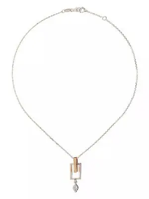 Yeprem 18kt White And Rose Gold Diamond Pendant Necklace - Silver