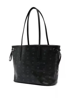 Mcm Liz Tote Bag With Monogram Pattern - Black