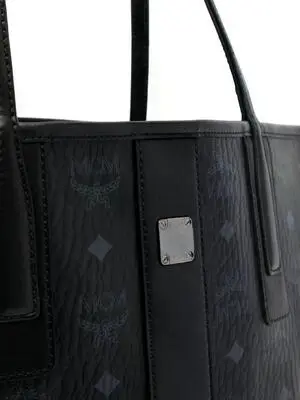Mcm Liz Tote Bag With Monogram Pattern - Black