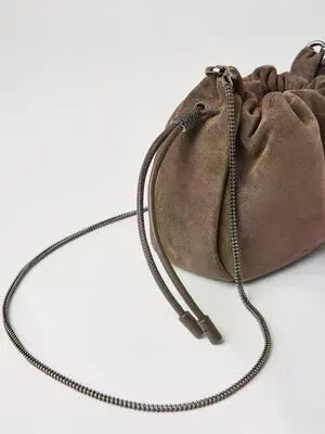 Brunello Cucinelli Suede Shoulder Bag - Brown