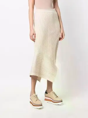 Stella McCartney Asymmetric Ribbed-knit Wrap Skirt