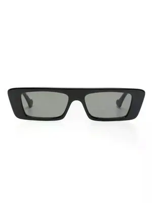 Gucci Logo-print Rectangle-frame Sunglasses - Black