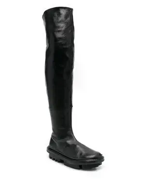 TRIPPEN Calf Leather Thigh-length Slip-on Boots