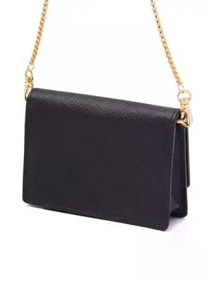 Prada Saffiano-leather Card Holder With Shoulder Strap