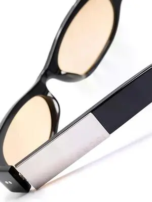 Gucci Logo-engraved Oval-frame Sunglasses
